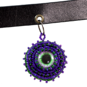 Purple Choker Necklace Fantasy Eye Pendant (Made to Order) - Twisted Pixies