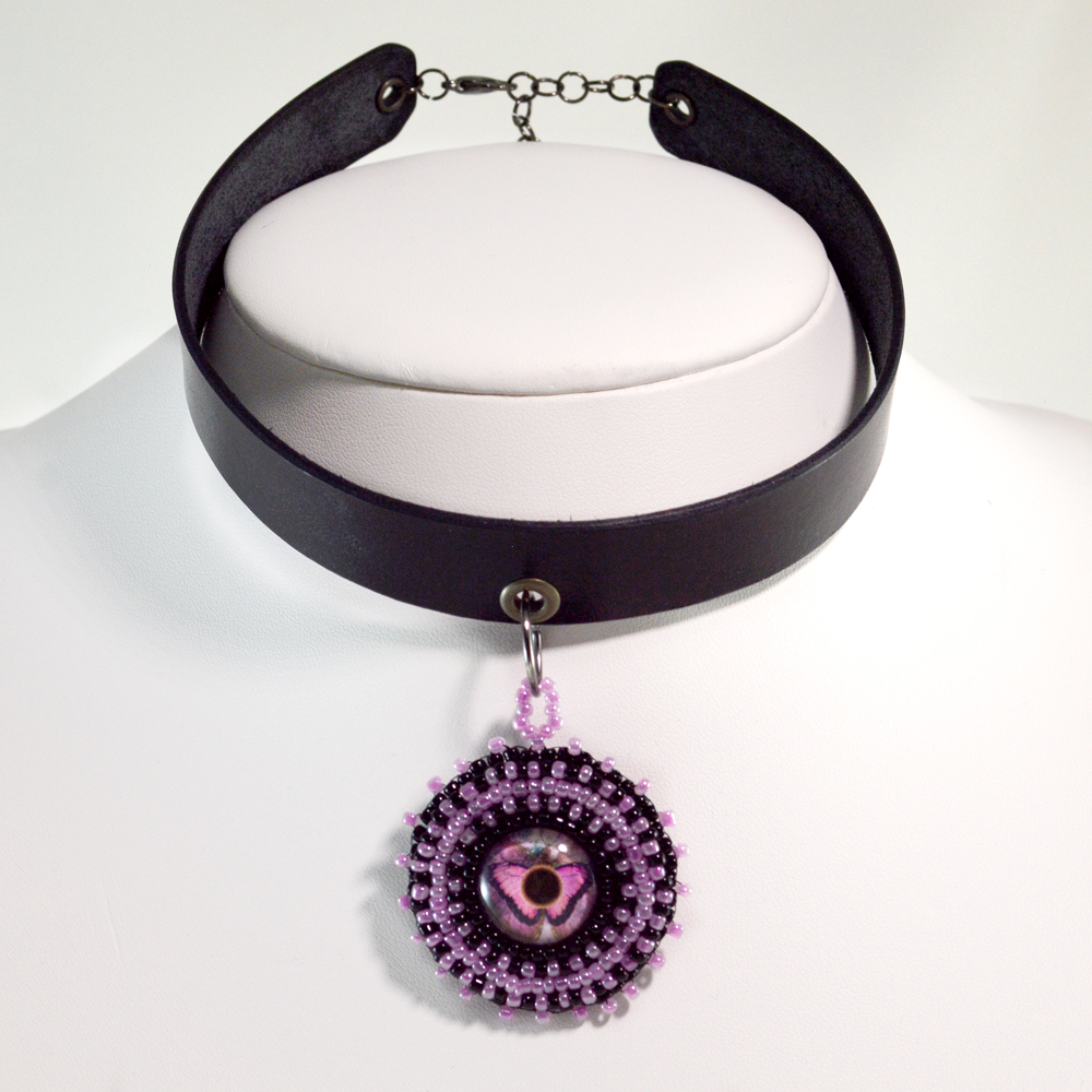 Womens Choker Necklace Pink Butterfly Pendant (Made to Order) - Twisted ...