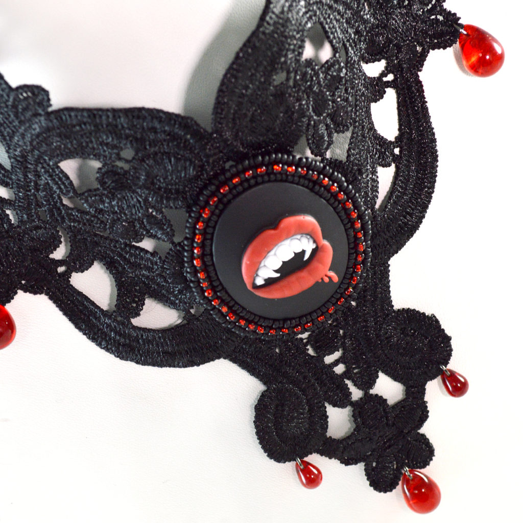 Vampire Costume Jewelry – Black Lace – Vampire Cameo - Twisted Pixies