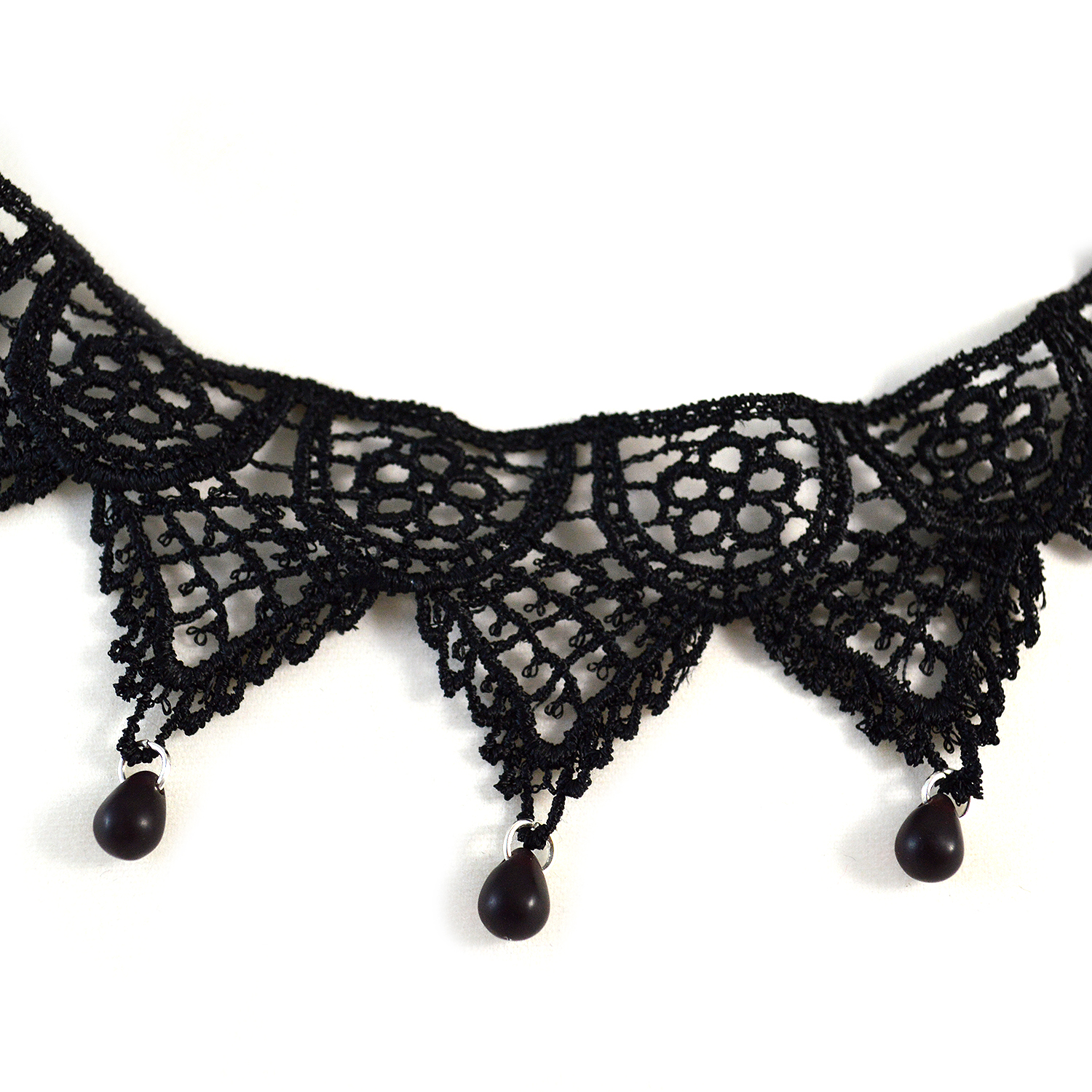 Black Lace Collar Necklace - Twisted Pixies