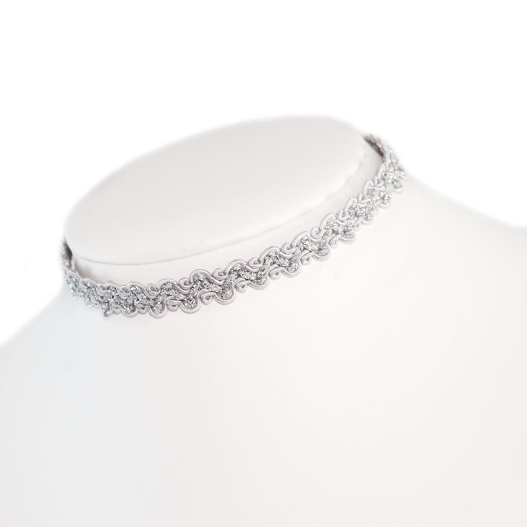 Thin Choker in Sparkling Silver - Twisted Pixies