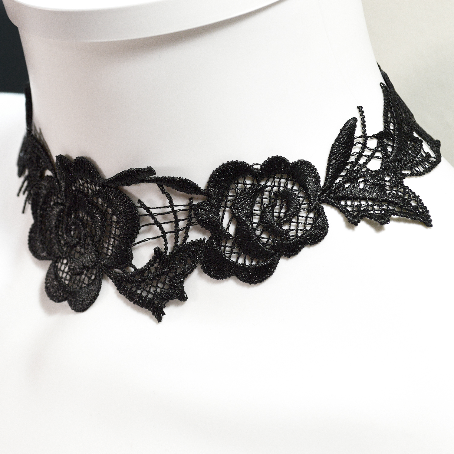 Black Lace Choker – Black Roses Collar - Twisted Pixies