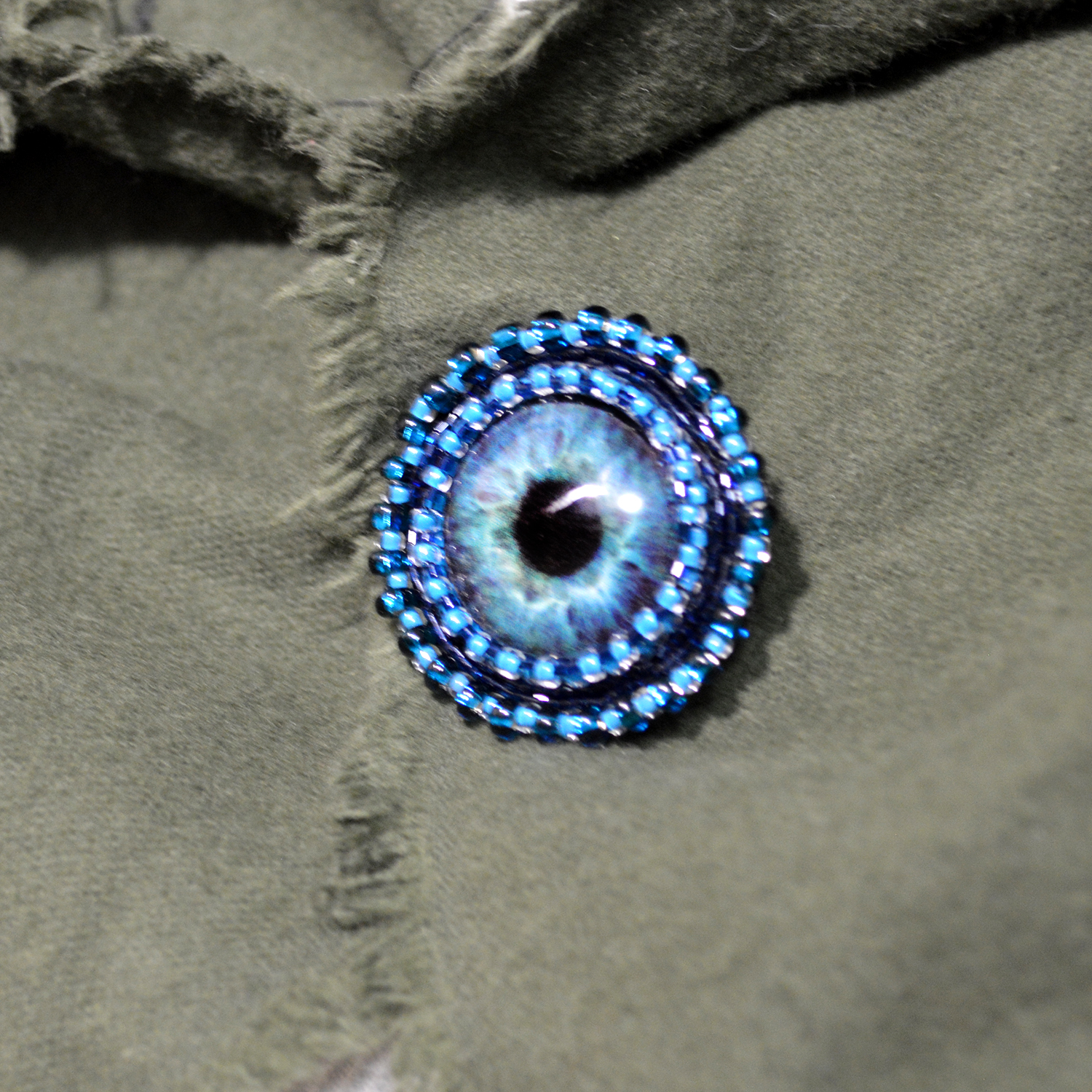 Blue Evil Eye Brooch – Beaded Gothic Brooch Pin (Made to Order ...