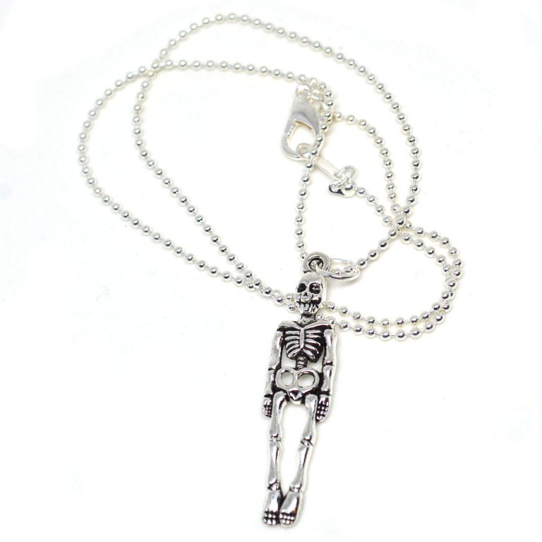Skeleton Jewelry Silver Necklace - Twisted Pixies