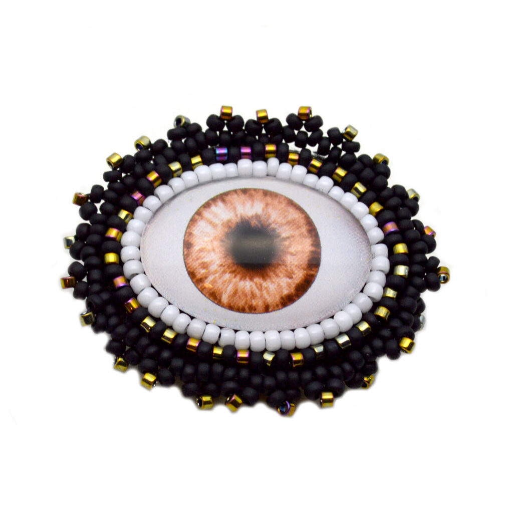 Brown Evil Eye Brooch Pin - Twisted Pixies