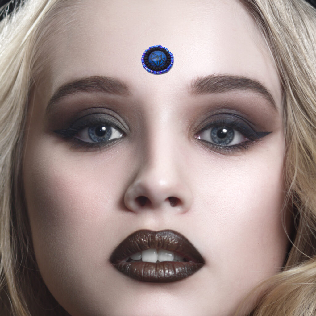 Blue and Black Crystals Magic Bindi (Made to Order) - Twisted Pixies